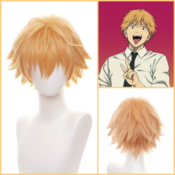 Chainsaw Man Denji Cosplay 30cm Golden Orange Hair Wig | Shopee Malaysia