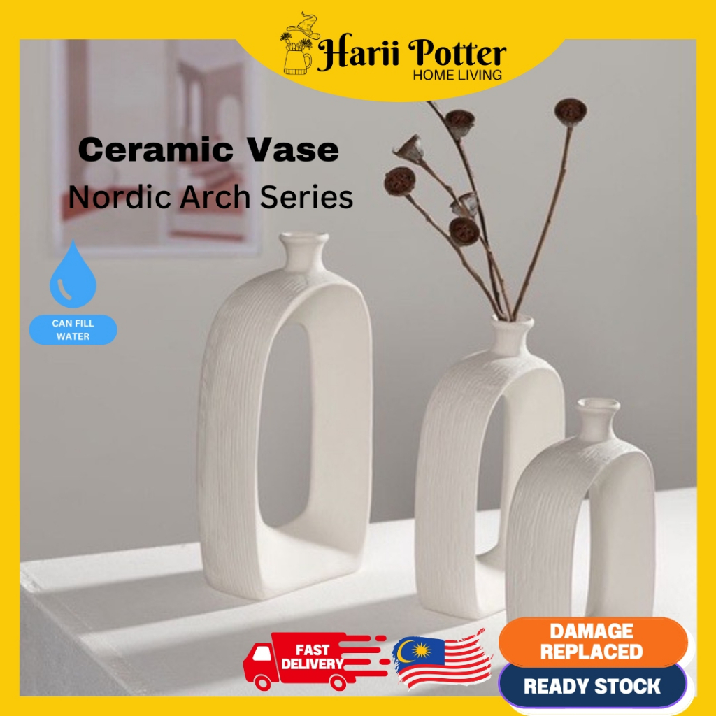 Aesthetic Nordic Ceramic Vase Decoration For Flower Pot Ceramic Pasu ...