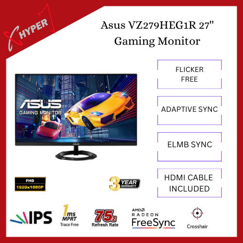 Asus 27" VZ279HEG1R FHD IPS 75Hz 1ms FreeSync Adaptive Sync UltraSlim ...