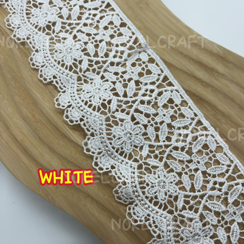 034#[1METER]CHEMICAL FLOWER LACE/ EMBROIDERY LACE/RENDA SULAM BUNGA ...