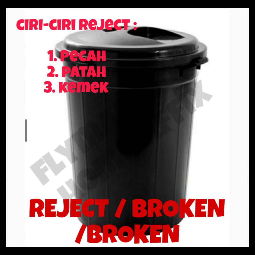 0008 12 Gallon Tong Sampah PVC GARBAGE DUSTBIN / TONG SAMPAH Plastic Garbage Dustbin with cover ...