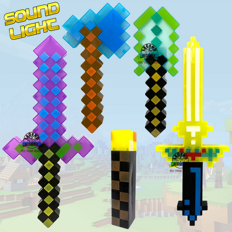 Minecraft Toys Sword and Pickaxe My World Toys Sound Lighting Cosplay ...
