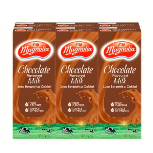 6 kotak MAGNOLIA UHT CHOCOLATE MILK 200ML susu coklat minum | Shopee ...