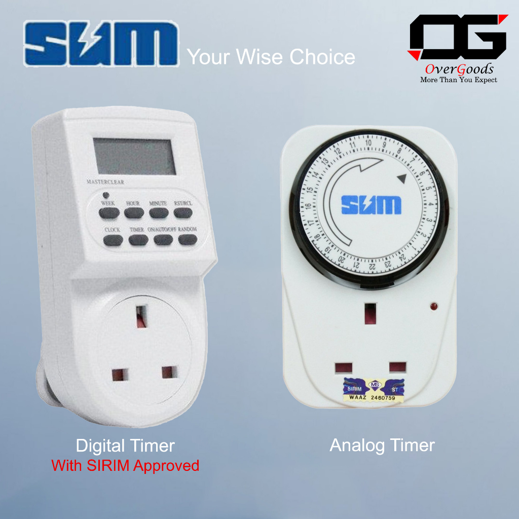 Sum 24 Hours 3pin Plug In Timer Digital Timer Analog Timer Programmer Timer 13a With Sirim 