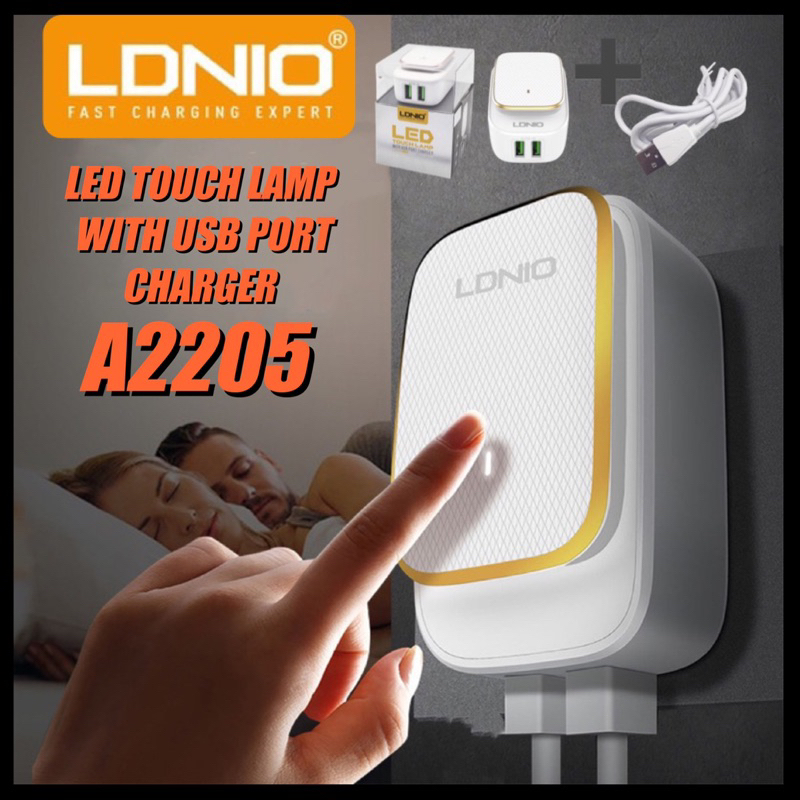 LDNIO A2205 LED TOUCH Lamp with USB port Charger | Shopee Malaysia