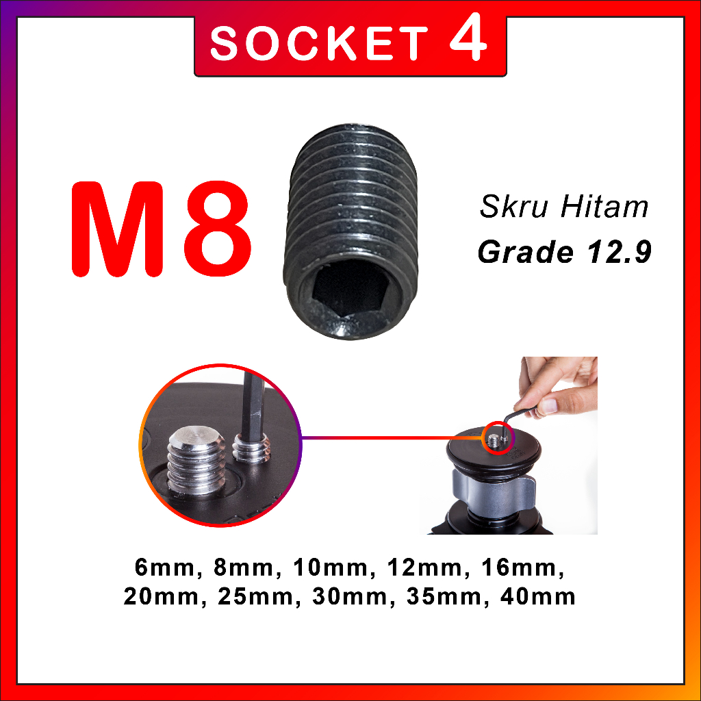M8 Headless Allen Key Set Screw | Shopee Malaysia