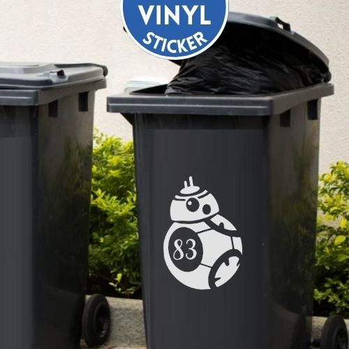 BB-8 Wheelie Bin Premium Vinyl Sticker - Tong Sampah Nombor Stiker ...
