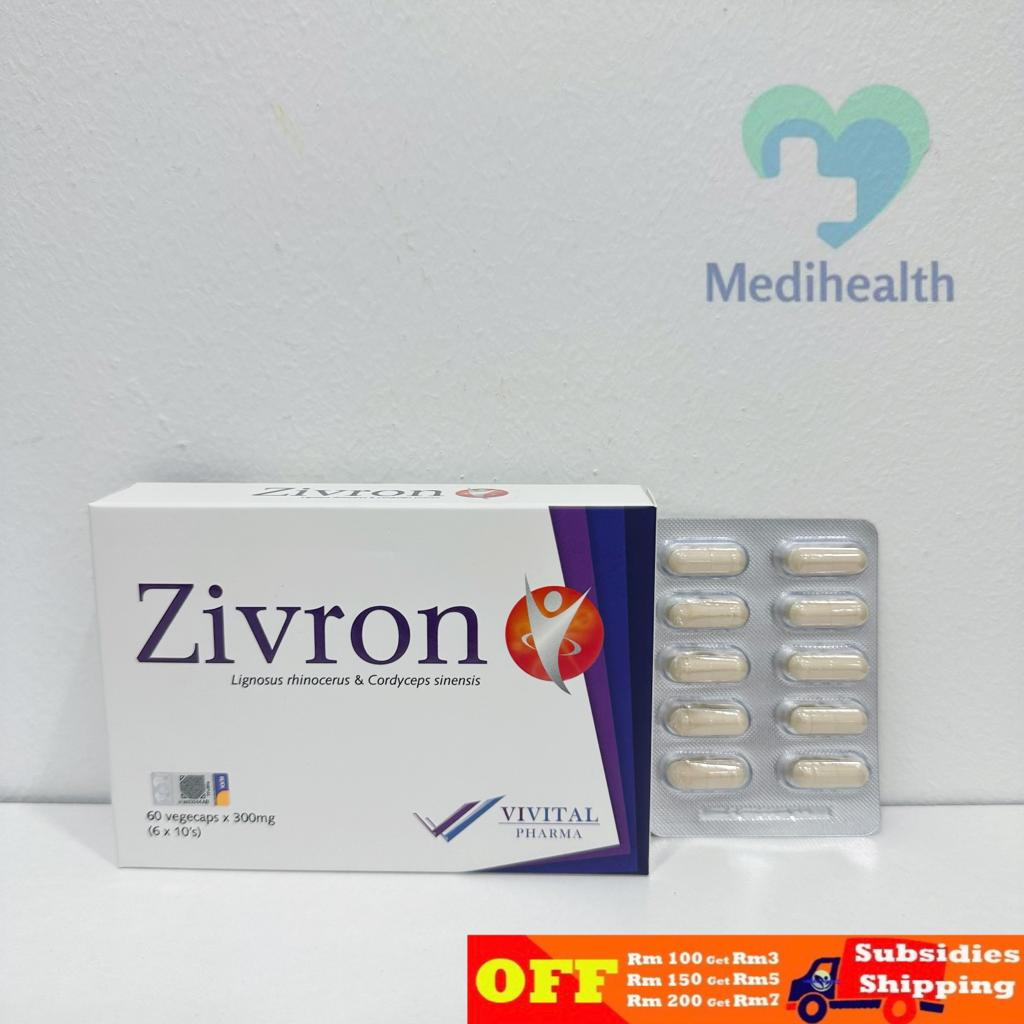 Zivron Capsules (6 x 10's) Tiger Milk Mushroom 150mg & Cordyceps 150mg ...