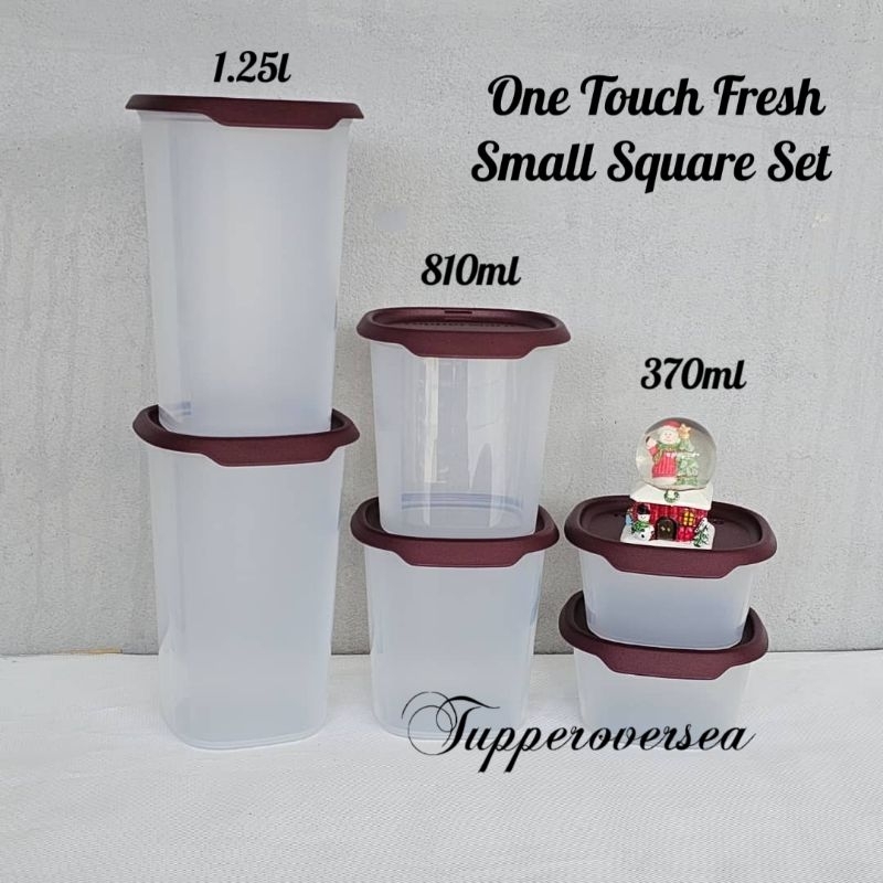 Tupperware One Touch Fresh Small Square Set ( 370ml / 810ml / 1.25L) | Shopee Malaysia