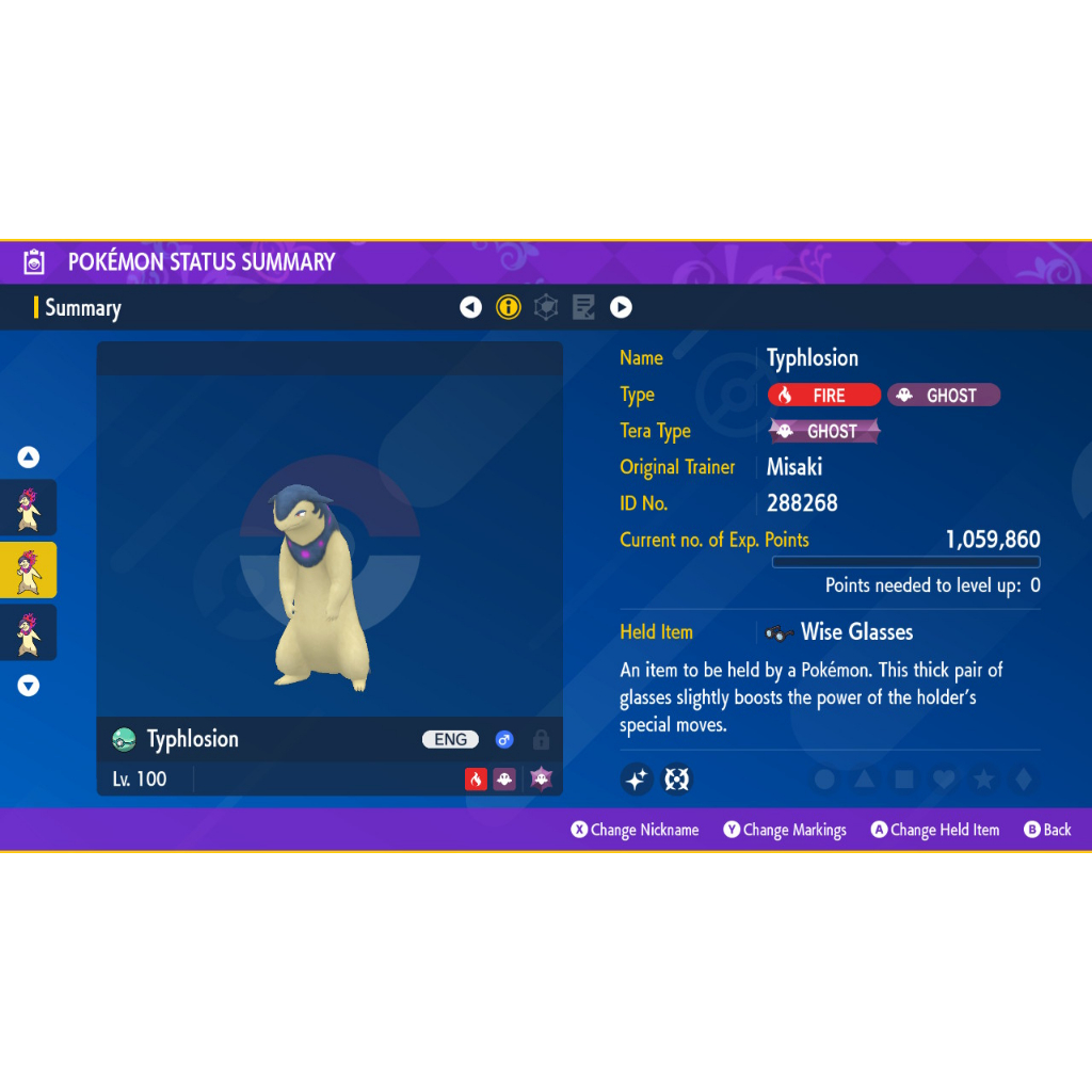 Pokemon Scarlet & Violet 6IV Shiny Hisui Typhlosion With Alpha Mark ...