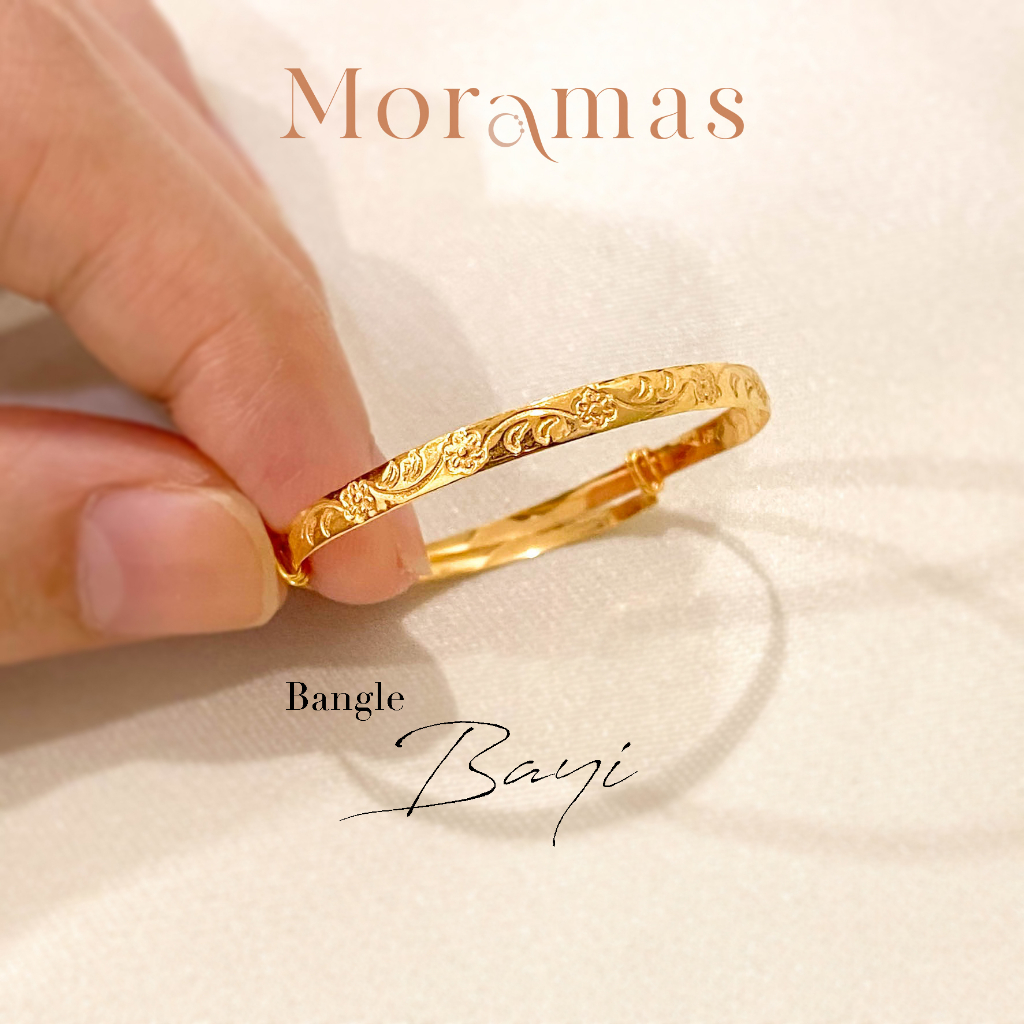 Moramas ADJUSTABLE BABY Bangle 916 Gold/ Gelang Tangan BAYI ADJUSTABLE ...