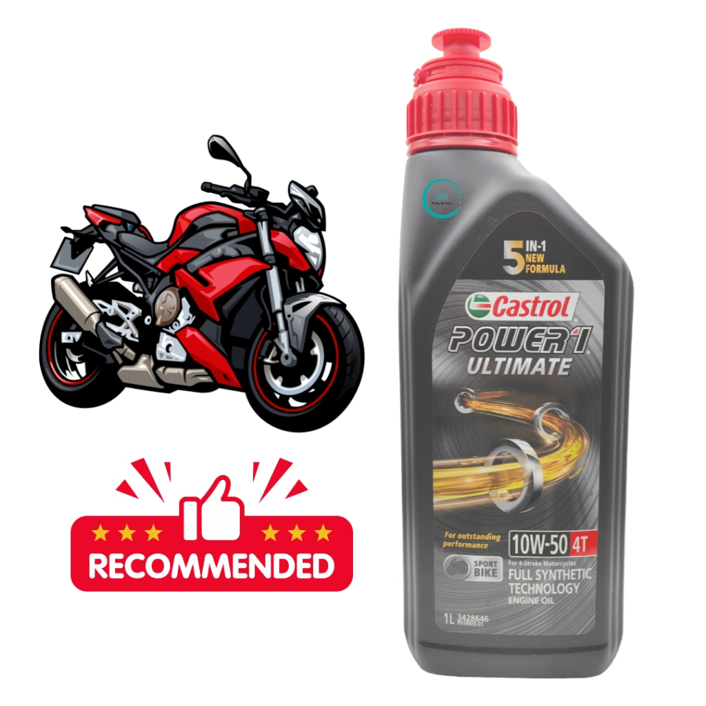 CASTROL POWER1 ULTIMATE 4T 10W-50 FULLY SYNTHETIC 1LITRE 4T OIL MOTOR ...