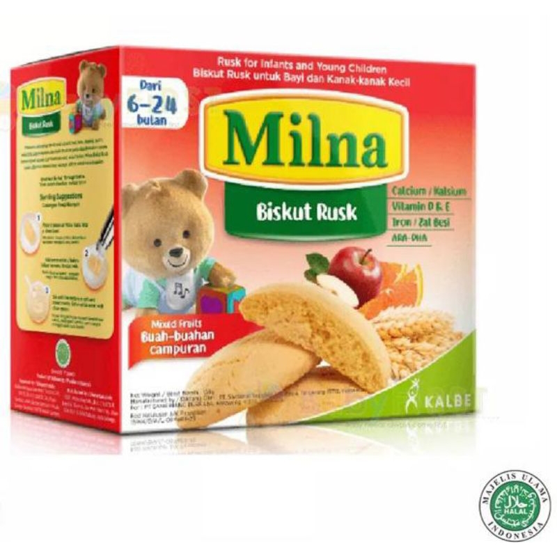 MILNA BABY BISCUIT RUSKS 130G/260g FOR 6-24Bulan (APPLE/ ORIGINAL ...