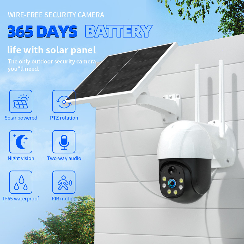 4G SIM Card/Wifi 3MP CCTV Camera Solar Powered Battery Waterproof 360 ...