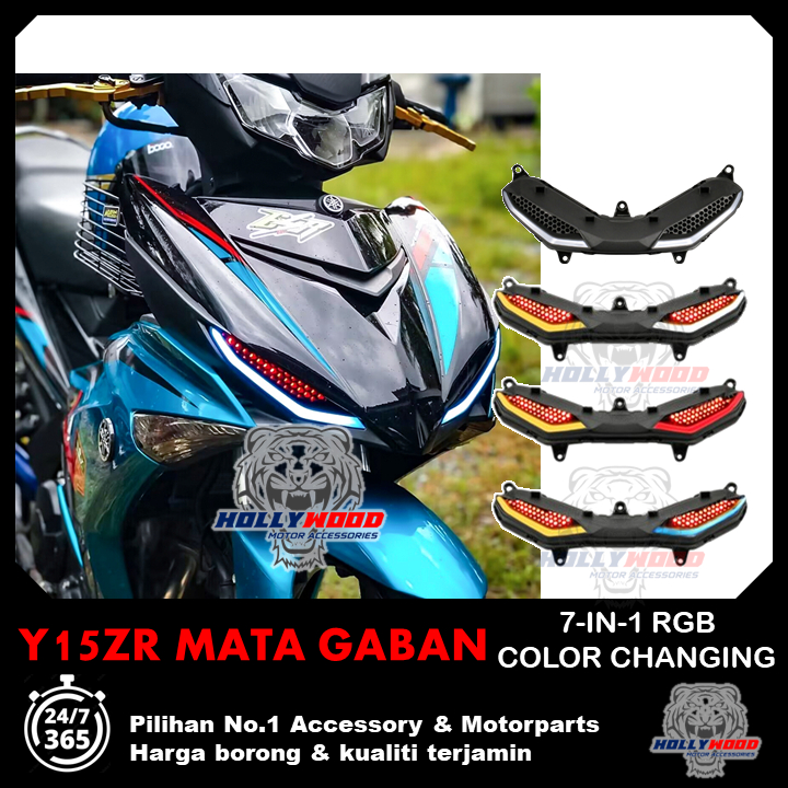 YAMAHA Y15ZR MATA GABAN FAIRING PILOT LIGHT TST RACING RGB LED 7 WARNA SIGNAL REMOTE CONTROL ...