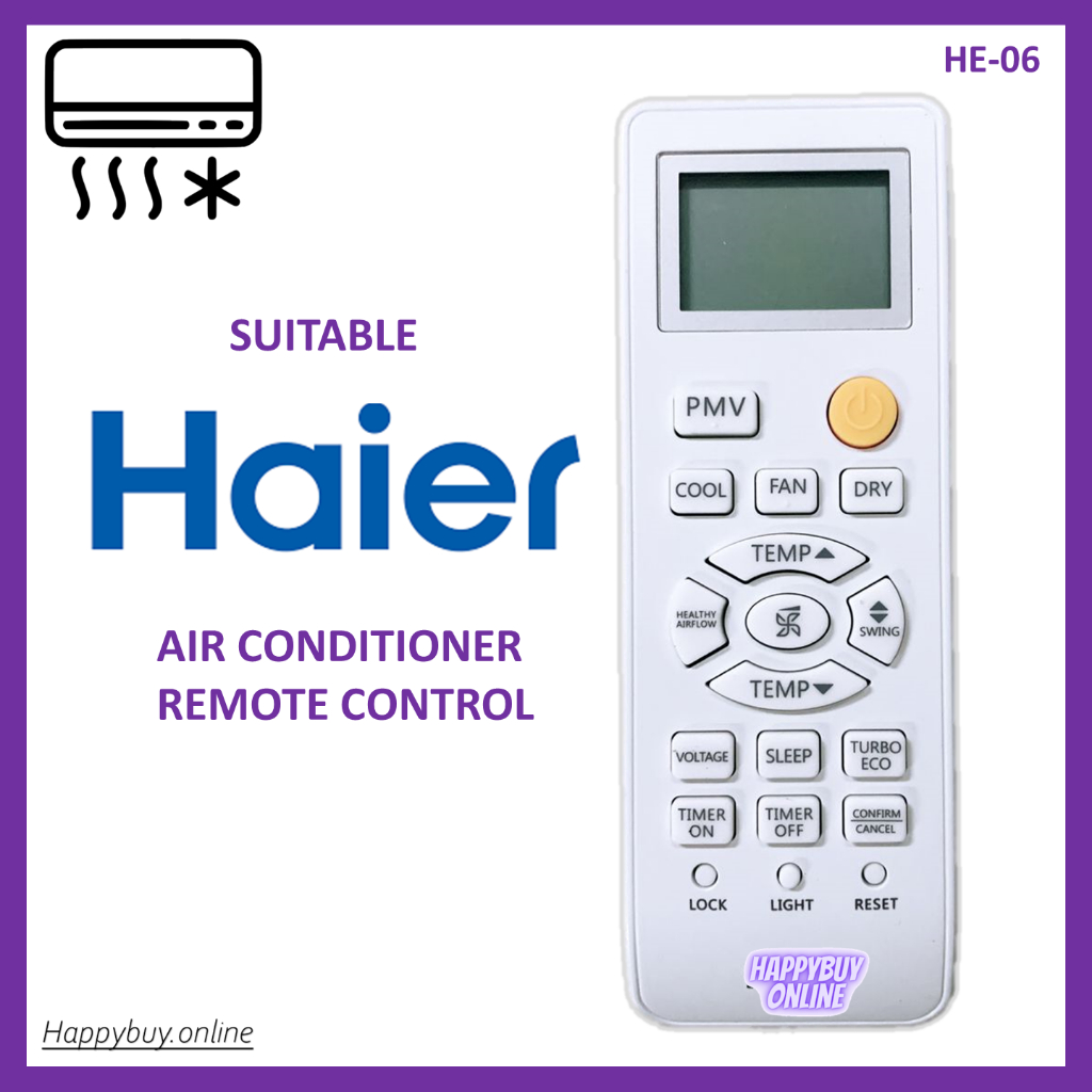 Haier Air Cond Aircond Air Conditioner Remote Control HE-06 | Shopee ...