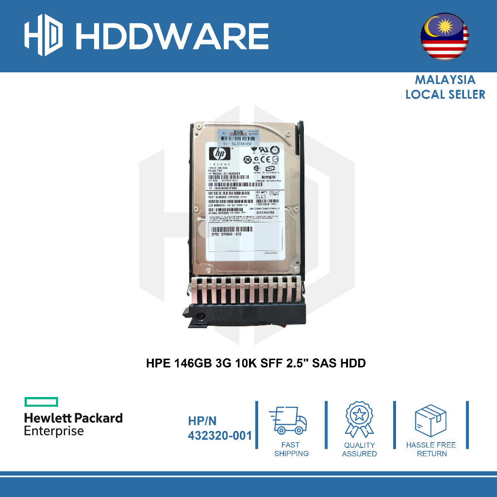 HPE 146GB 3G 10K SFF 2.5" SAS HDD // 432320-001 // 431958-B21 | Shopee Malaysia