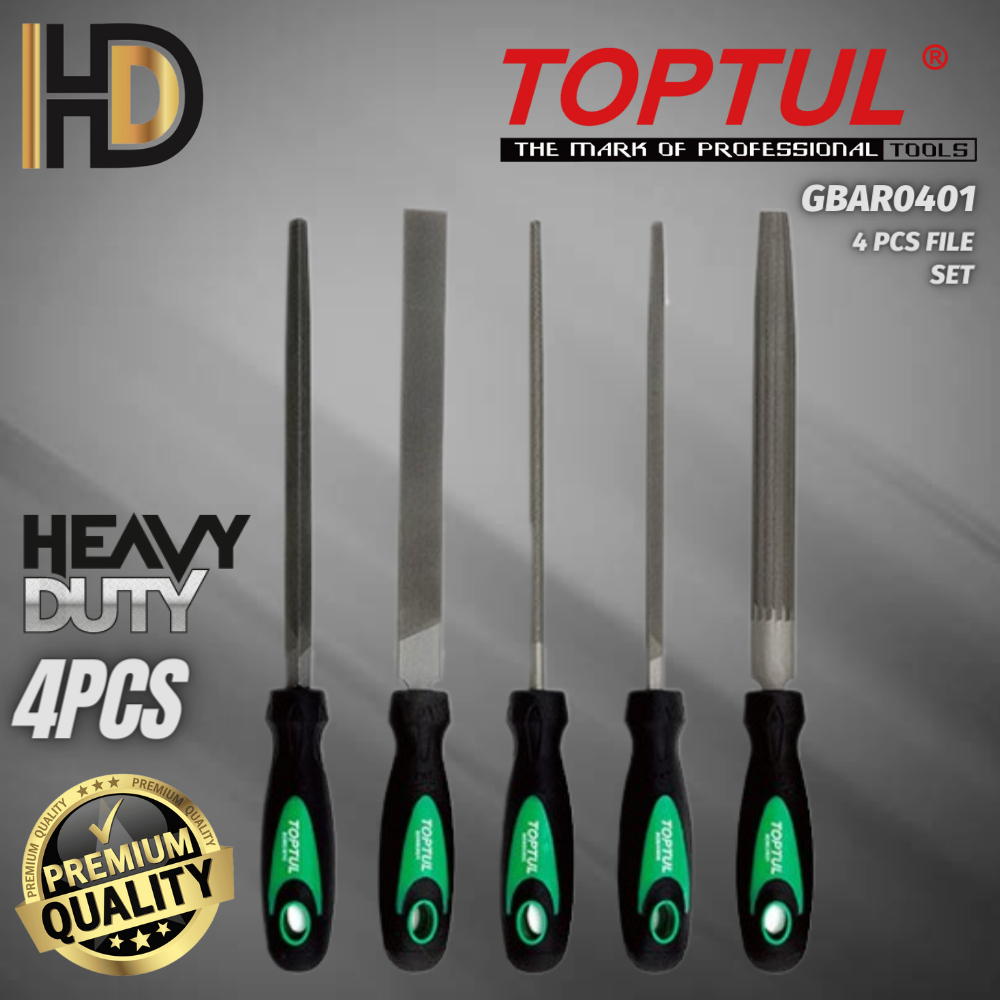 TOPTUL 4 Pcs File Set / Heavy 4 Pcs File Set / GBAR0401 | Shopee Malaysia