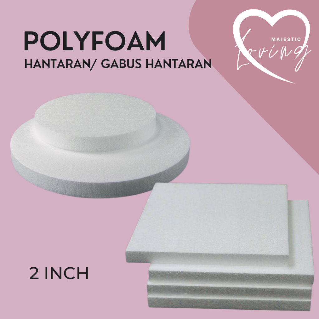 Square Round Polyfoam 2 INCH Polyfoam Hantaran Gabus Bulat Petak ...