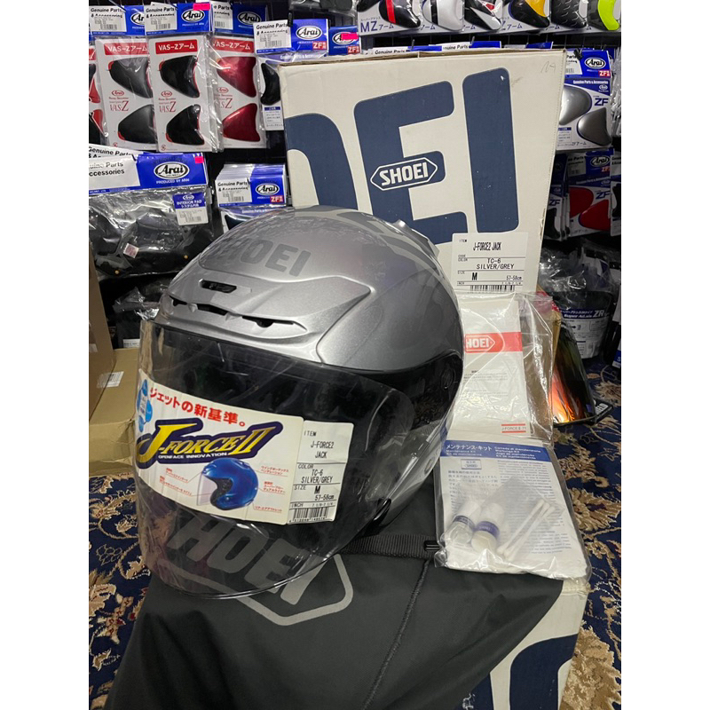 Shoei J-Force 2 Jack Silver saiz M Complete set | Shopee Malaysia