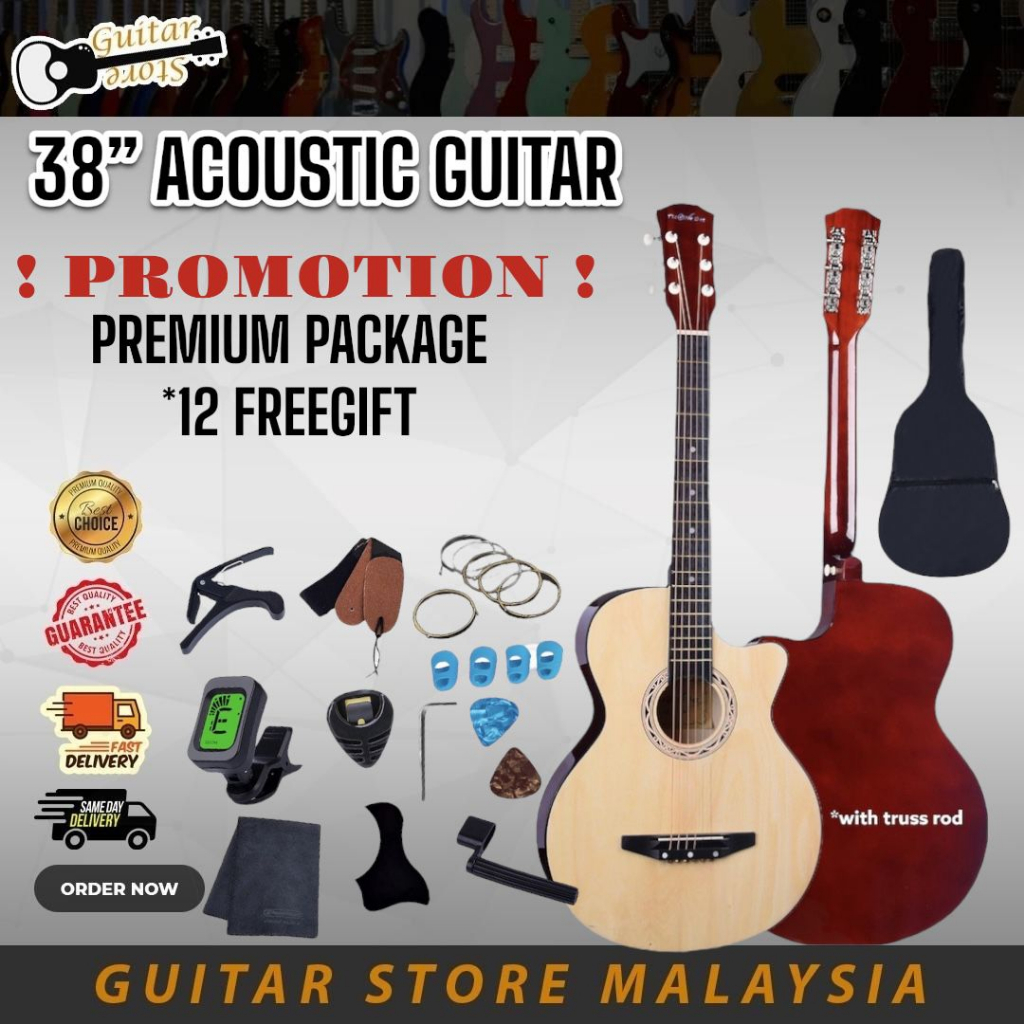 Acoustic Guitar 38 Inch Package TOT PREMIUM PACKAGE/ GITAR AKUSTIK ...