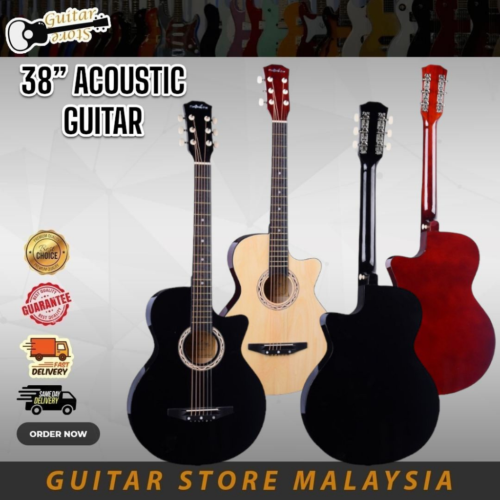 ACOUSTIC GUITAR 38 Inch PACKAGE / ACOUSTIC GUITAR / GUITAR FOR BEGINNER ...