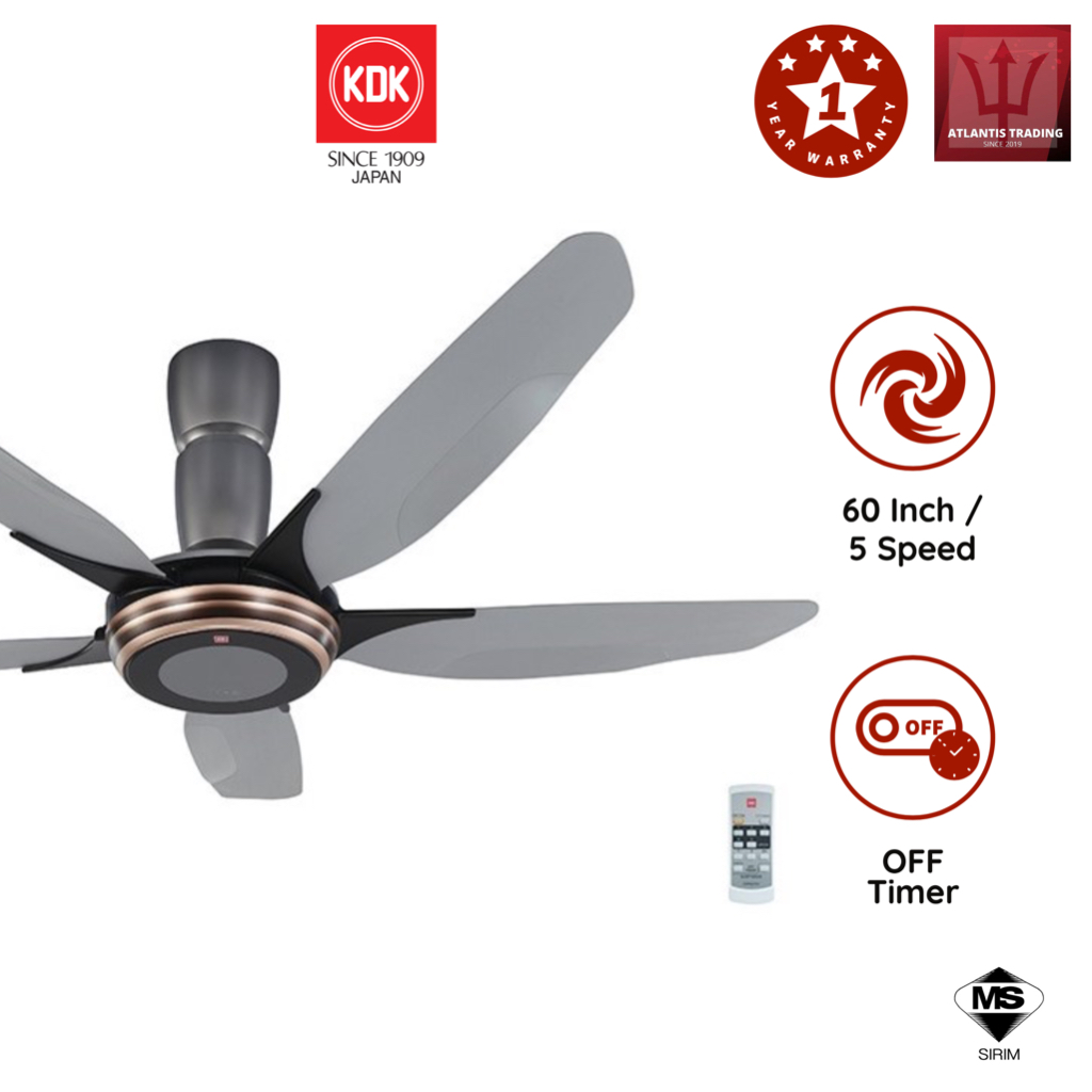 KDK 60" Yuragi 5 Blade R/Control Ceiling Fan (Copper Bronze) 风扇/吊扇 ...