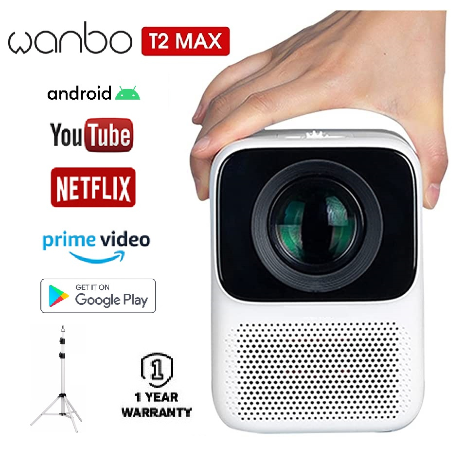 Wanbo T2 MAX Projector Android 9.0 4K 1080P Mini LED Portable WIFI ...
