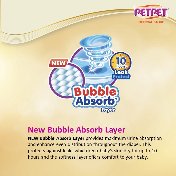 [Bundle of 4] PetPet Tape Diaper Gold+ Mega Pack - S76/ M64/ L54/ XL42 ...