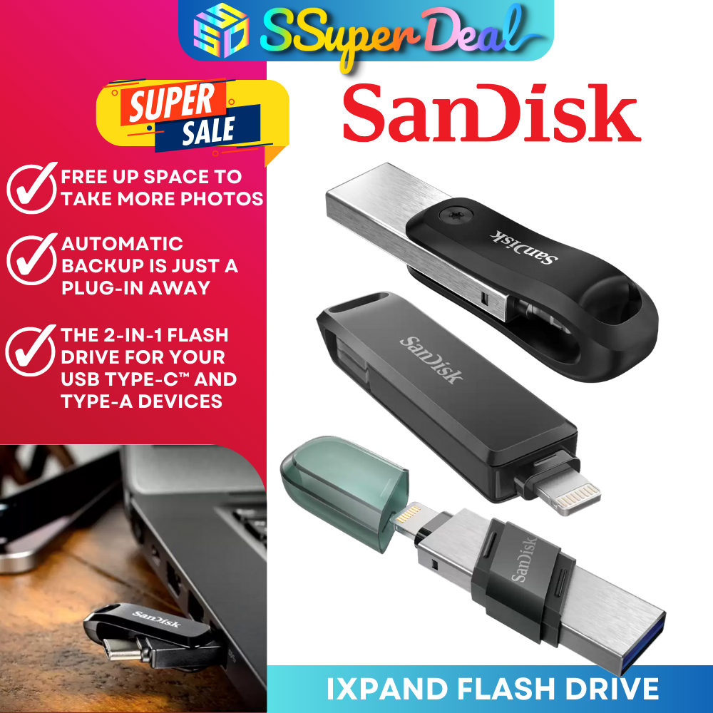 Sandisk Ixpand Flash Drive Flip/Ixpand Mini Dual Drive OTG USB ...