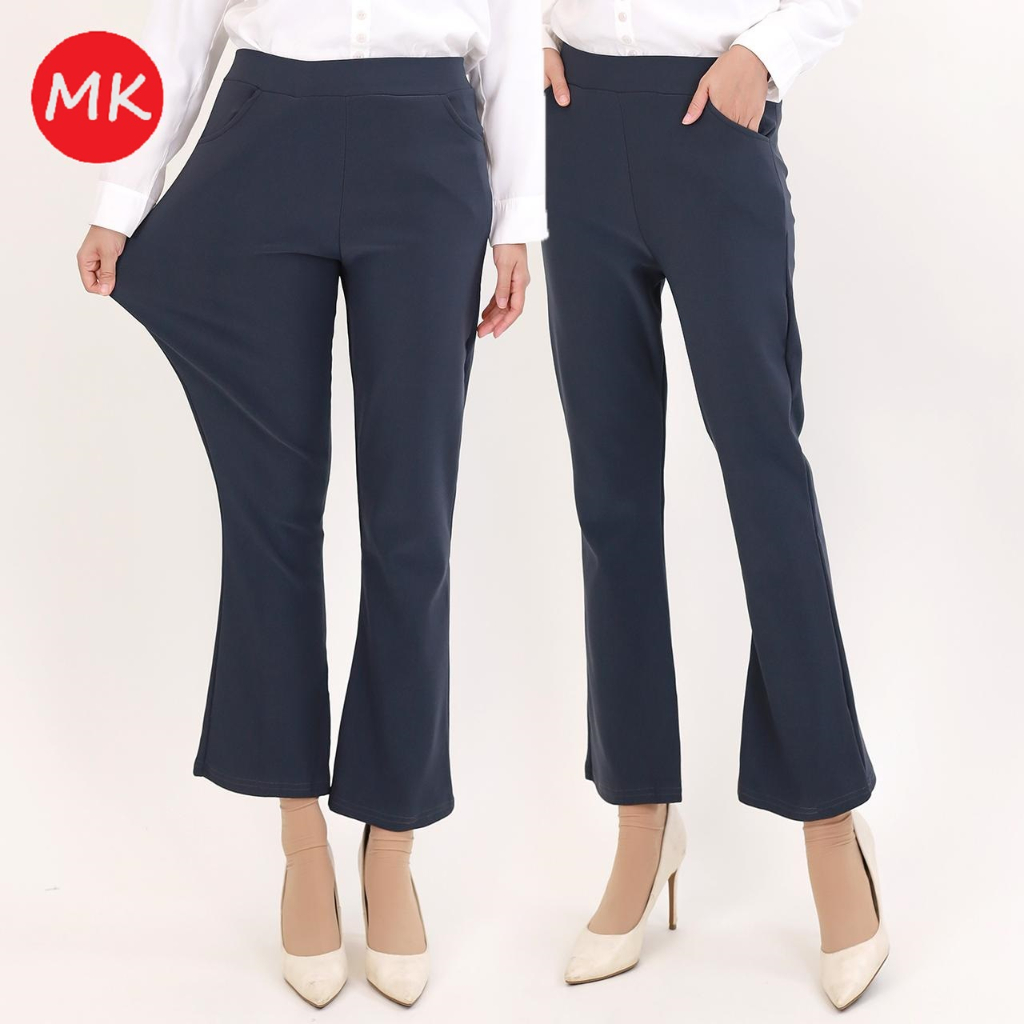 MK Plus Size Pants Women XL-8XL PLUS SIZE WOMEN HIGH WAIST BOOTCUT CASUAL PANTS Seluar Plus Size ...