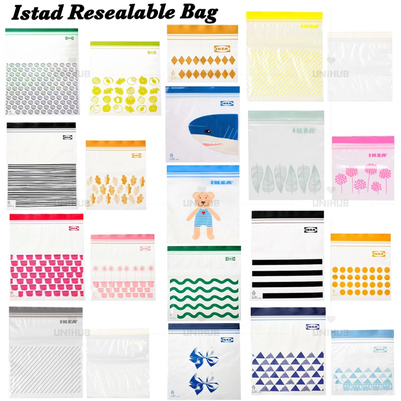 IKEA Istad Ziplock Resealable Storage Bag/Double Ziplock Plastic Beg ...