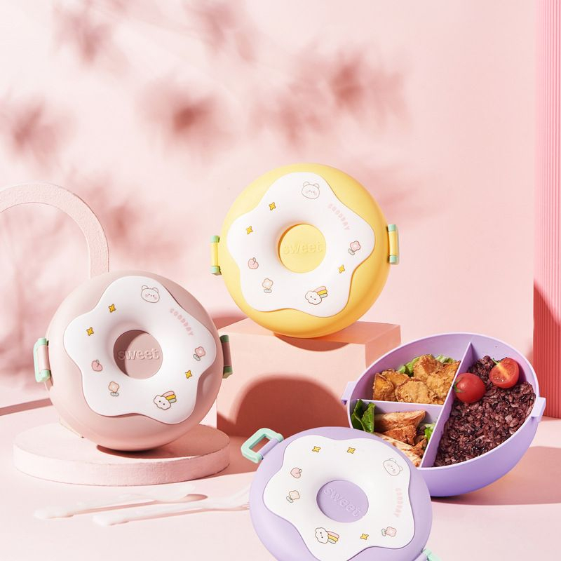 Donut Cute Lunch Box Children Large-Capacity Compartment Food ...
