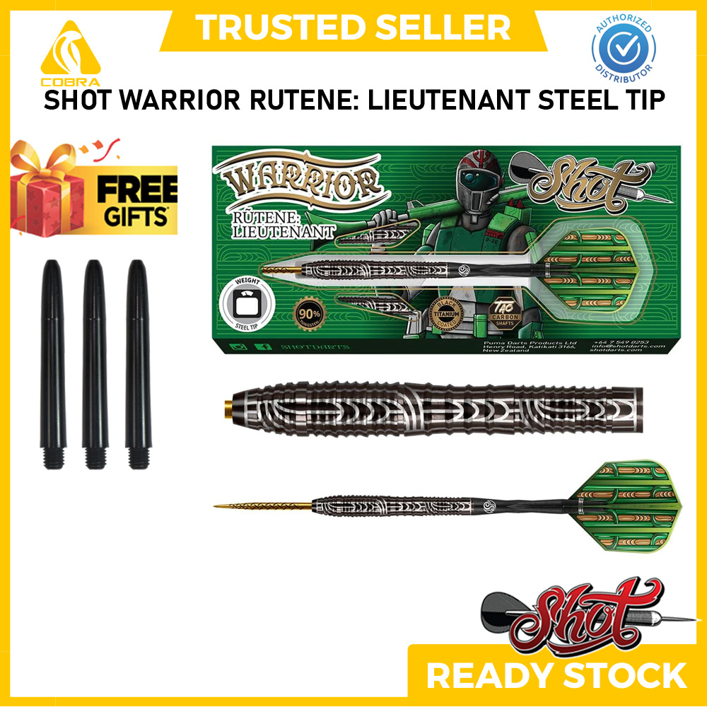 {FREE Flight + Shaft} SHOT WARRIOR RUTENE LIEUTENANT Steel Tip Darts ...