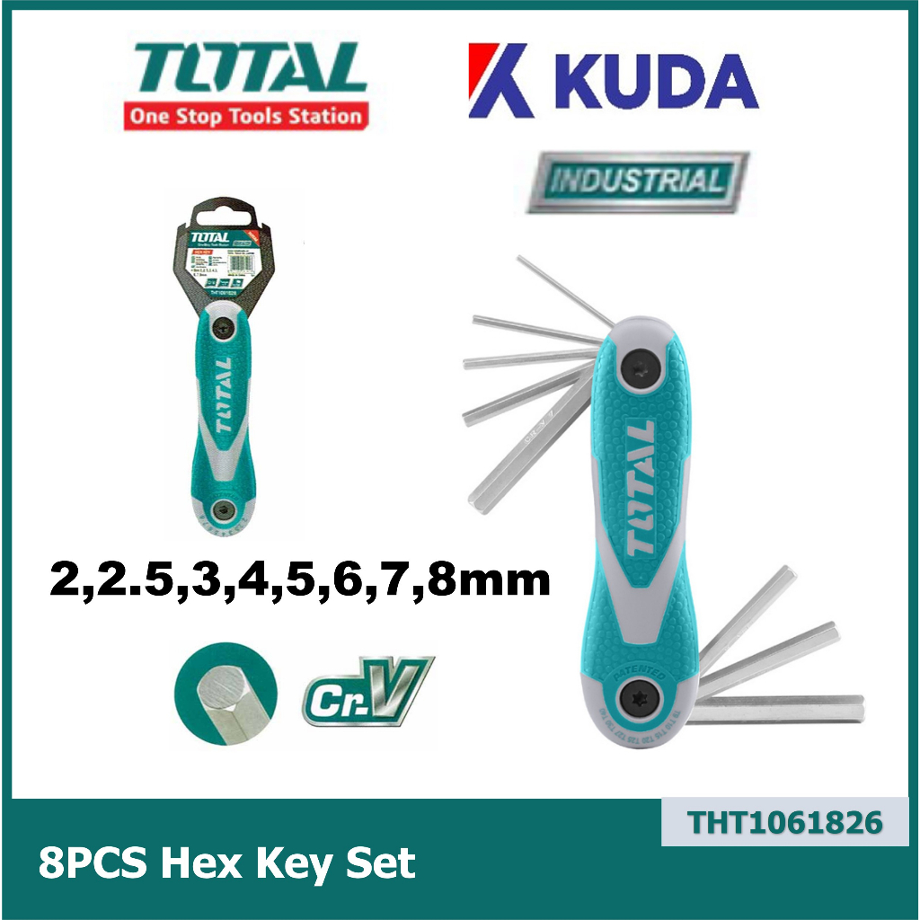 TOTAL 8pcs Hex Key Set - THT1061826 | Shopee Malaysia