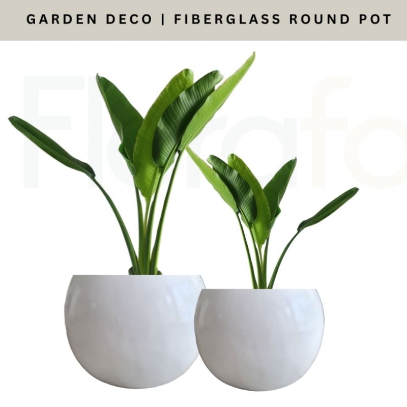 Fiberglass Round Pot Pasu Bulat Fiber Flower Pot Pasu Bunga Garden Deco ...
