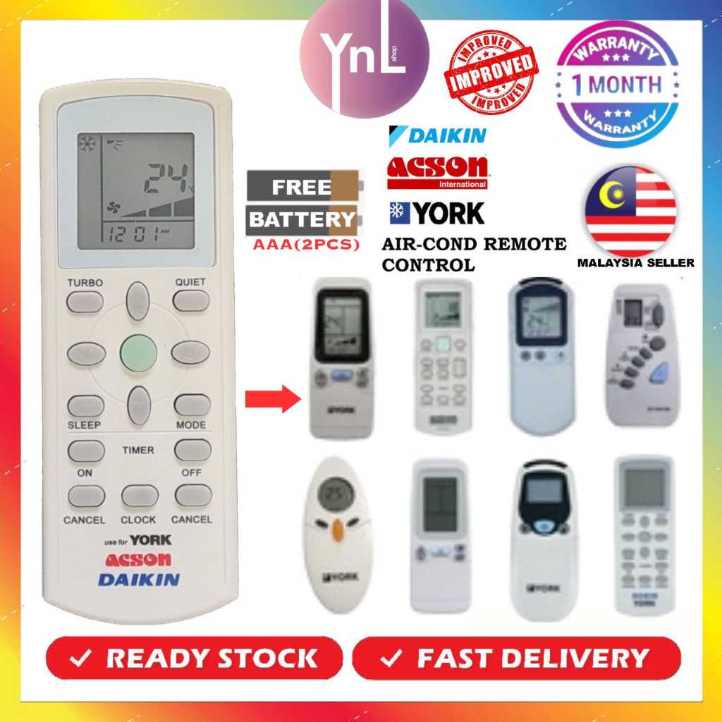 D@Ikin York Aircond Air Cond Conditioner Remote Control DGS01 ECGS01-i ...