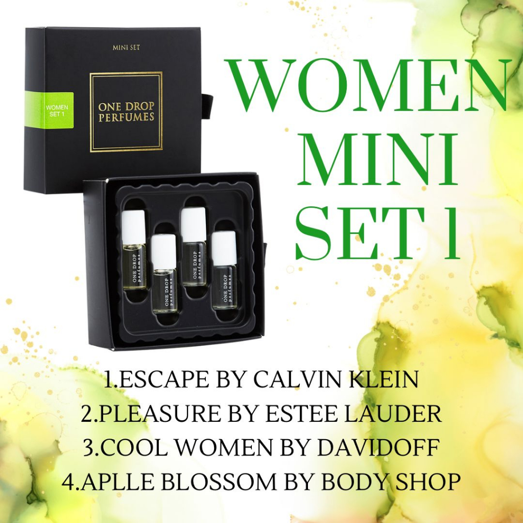 ONE DROP PERFUME MINI SET 2.75ML X 4 / ROLL ON 2.75ML,3 ML,10ML SPRAY ...
