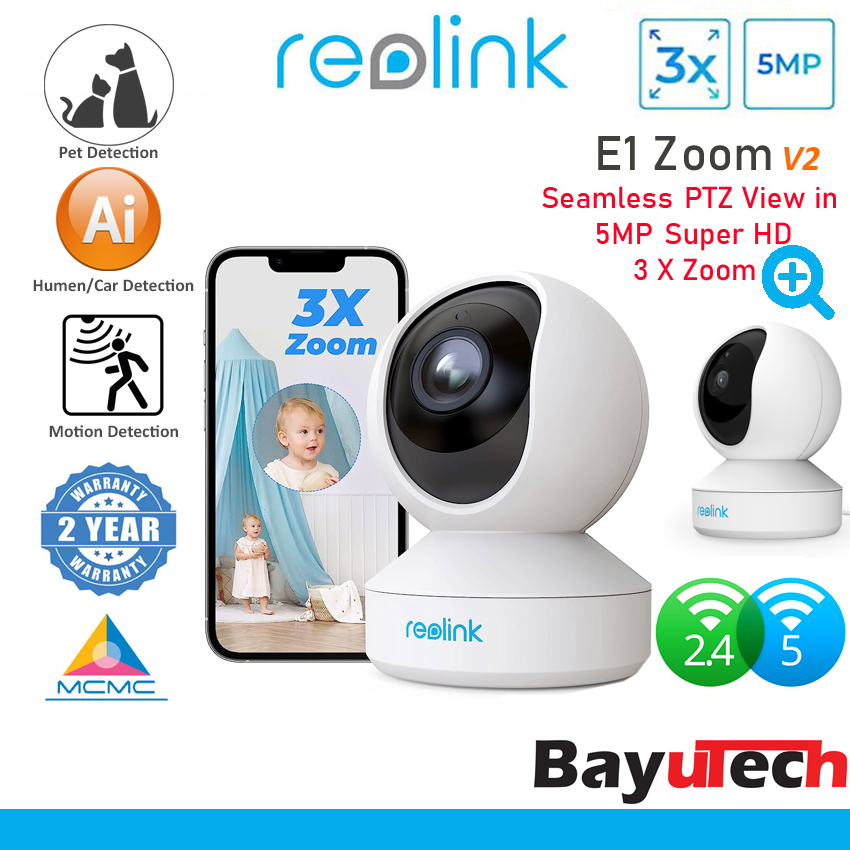Reolink E1 ZOOM 5MP AI 3x Optical ZOOM 32/64/128GB 2.4/5Ghz Home ...