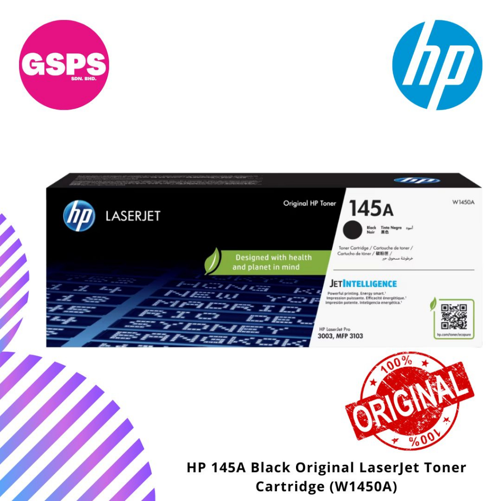 HP 145A Black Original LaserJet Toner Cartridge (W1450A) | Shopee Malaysia