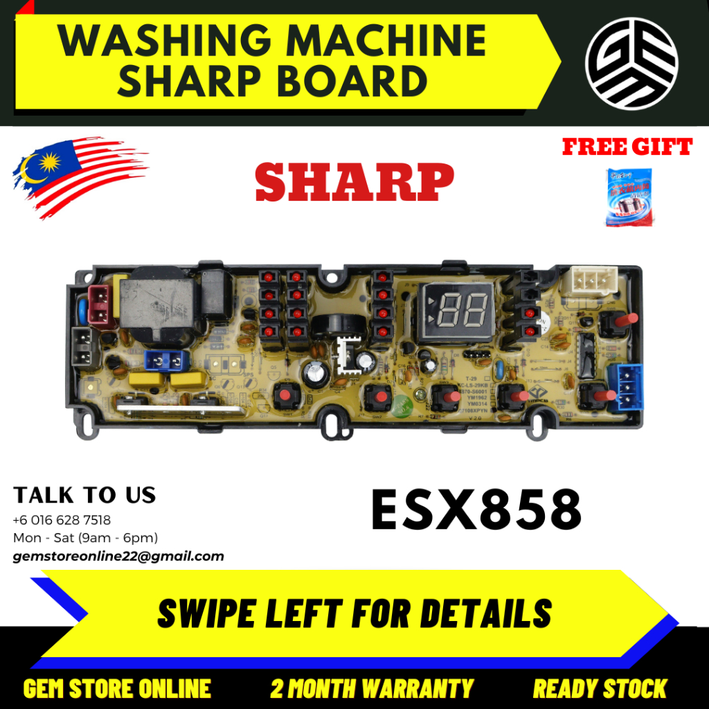 ESX858 SHARP Washing Machine PCB Board / Board Mesin Basuh Sharp ...