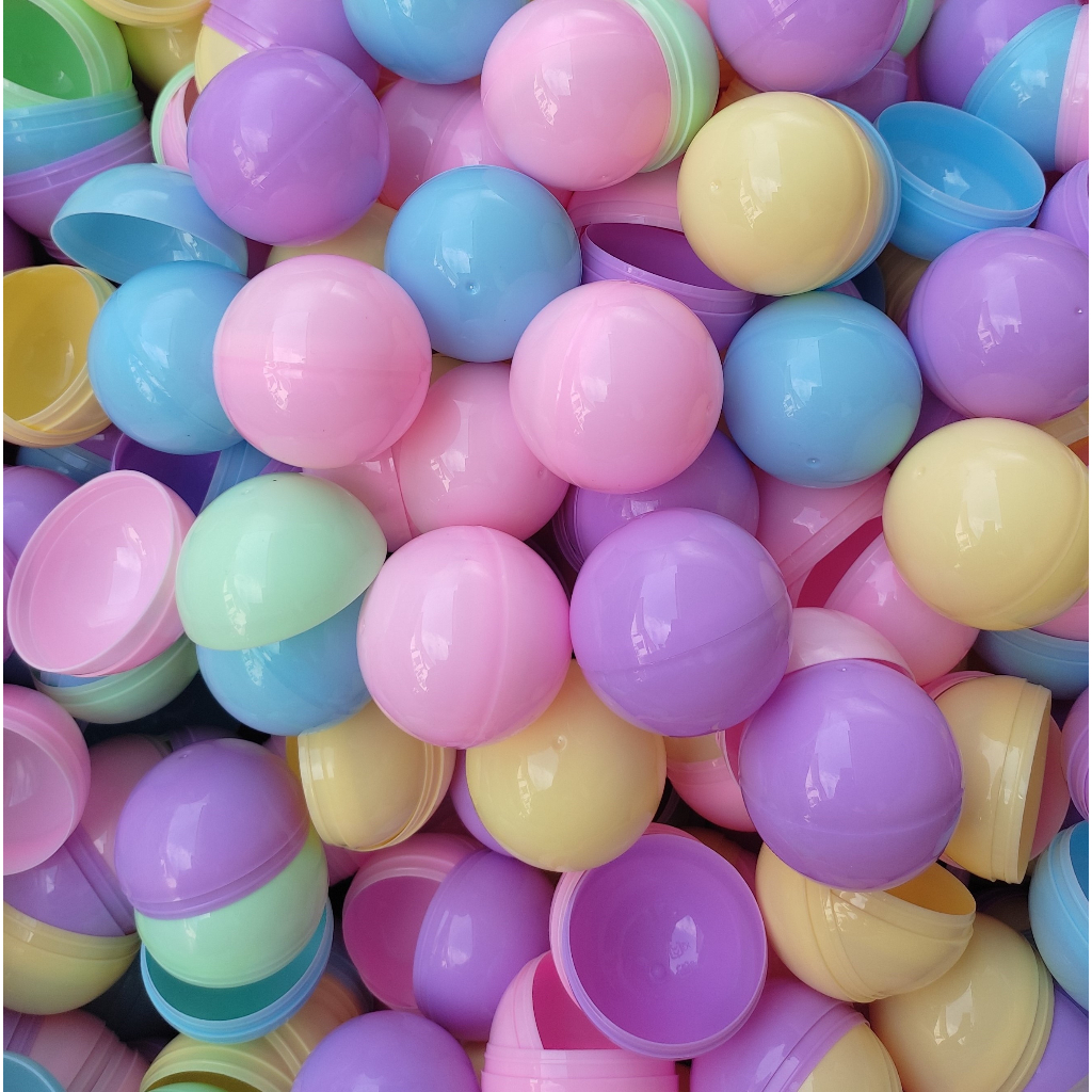 50pcs 50mm 60mm 75mm 5cm 6cm 7cm Macaron Pastel Color Capsule Ball ...