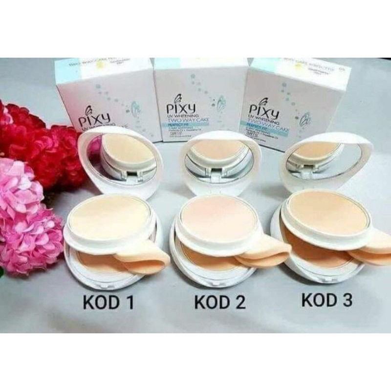 Pixy white box 2in1 Pressed Powder With Sponge | Shopee Malaysia