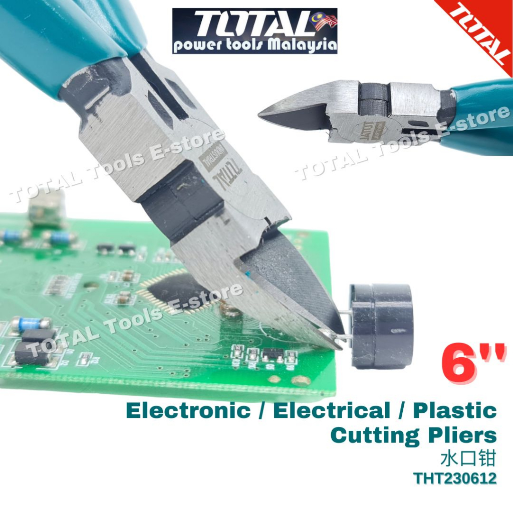 TOTAL 6'' Electronic / Electrical / Plastic Cutting Pliers tool 水口钳 ...