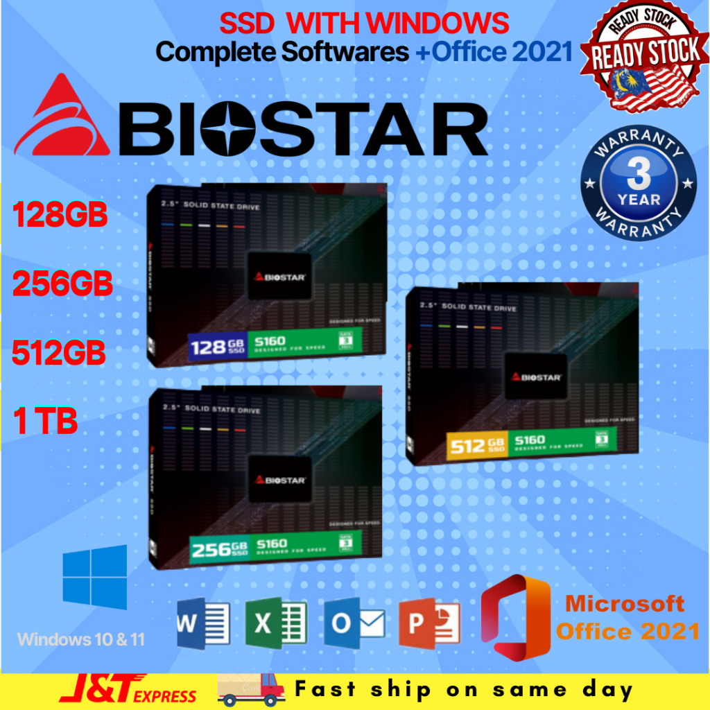 Biostar S160 2.5" SATA SSD ( 256GB / 512GB / 1TB ) | Shopee Malaysia