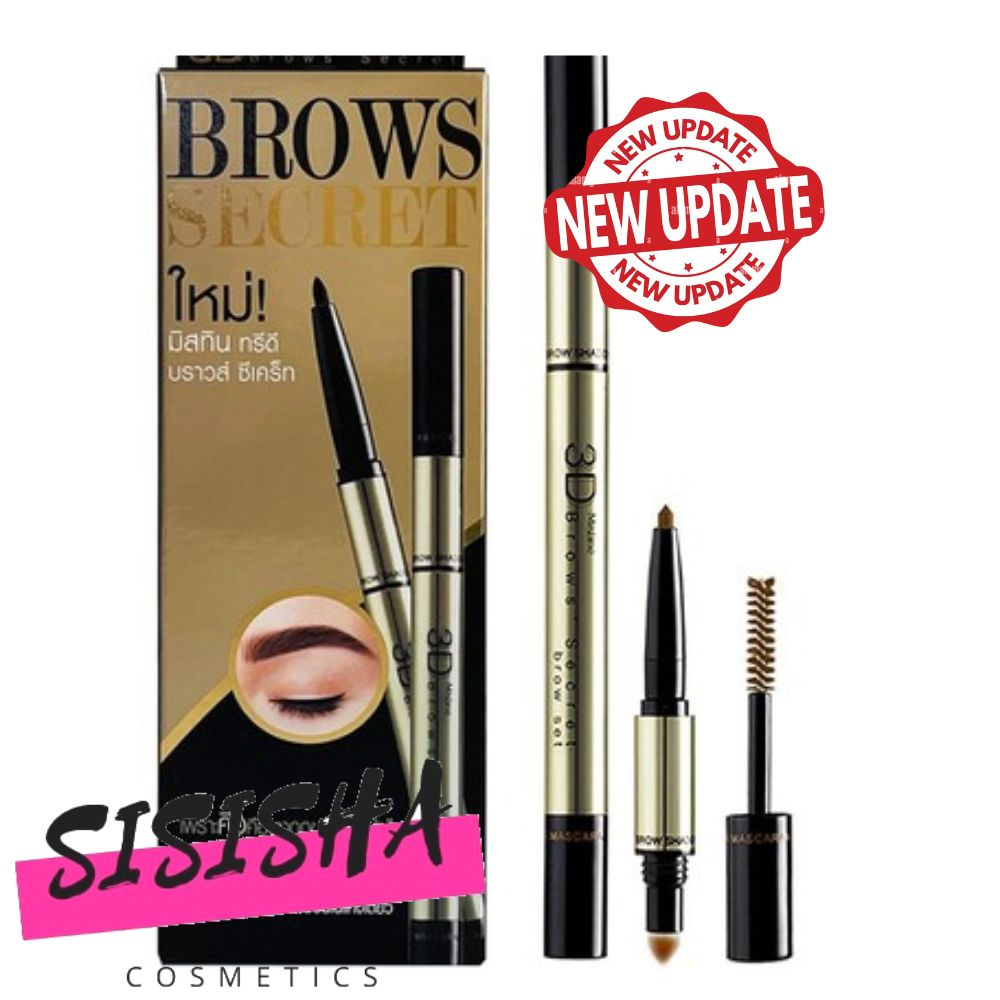 Mistine 3D Brows' Secret Eye Brow Set Mascara (Made in Thailand) 3 in 1 ...