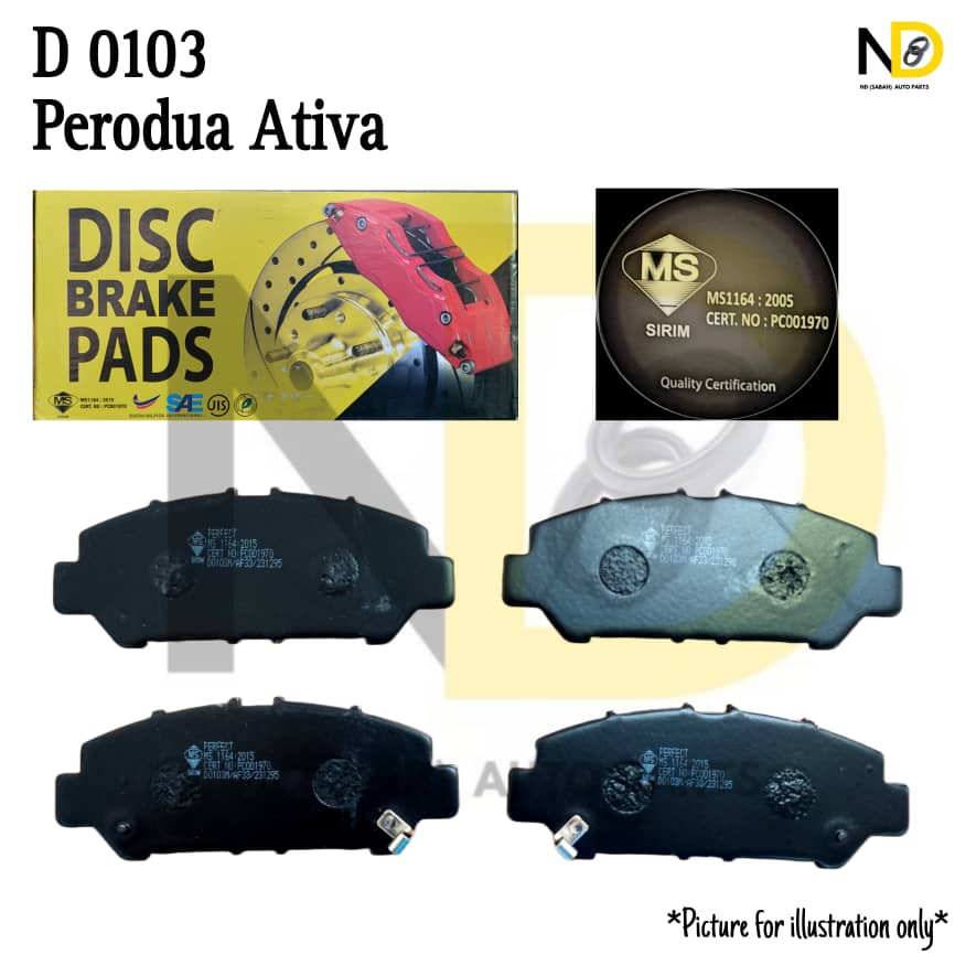 PERODUA ATIVA / PERODUA ALZA 2022'' D0103 FRONT BRAKE PAD | Shopee Malaysia