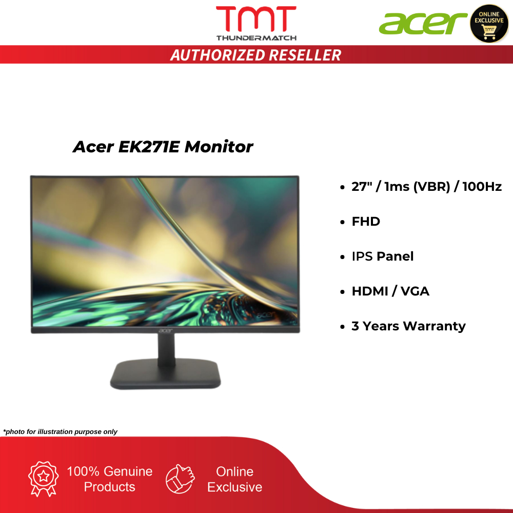 Acer EK271E 100Hz / EK271G 120Hz Monitor | 27" | 1ms (VRB) | Full HD ...