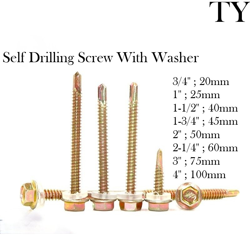 Skru Atap Bumbung Self Drilling Screw Hex Head Skru Awning Screw ...