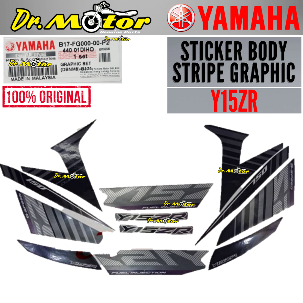 100% ORIGINAL YAMAHA Y15ZR Y15 ZR YSUKU STICKER BODY STRIPE GRAPHIC ...